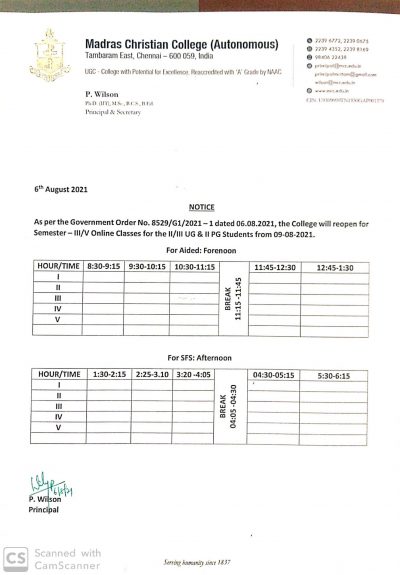 Notice - Reopening of the College - Welcome to MCC