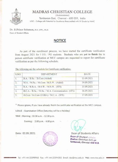 Certificate Verification - Welcome to MCC