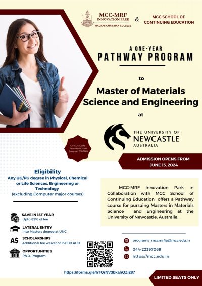 Pathway Program to Master of Materials Science and Engineering ...